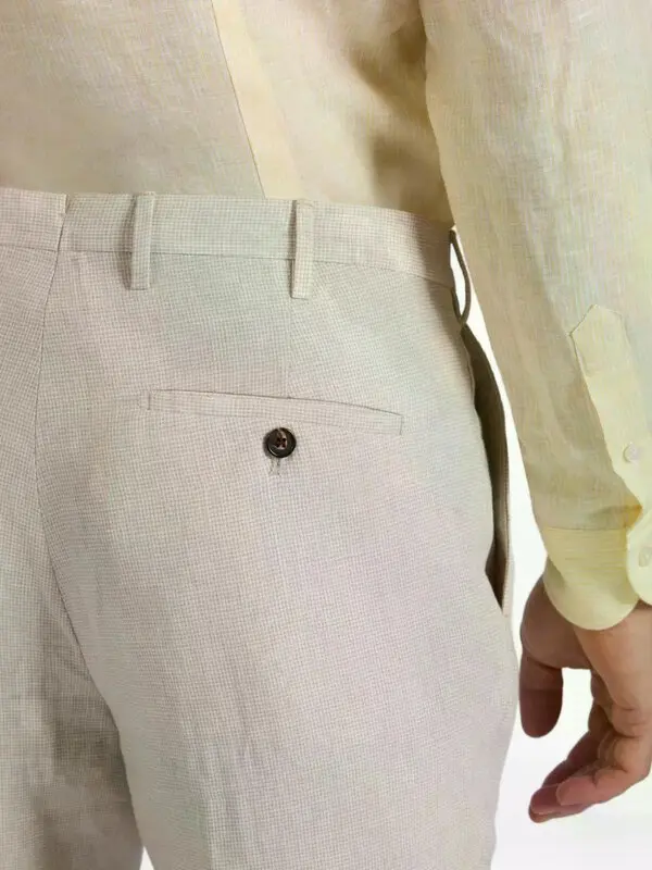 Incotex Patterned Linen Trousers