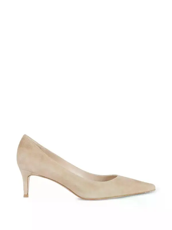 Roberto Festa Pointed-toe Suede Kitten Heel Pumps - Neutrals