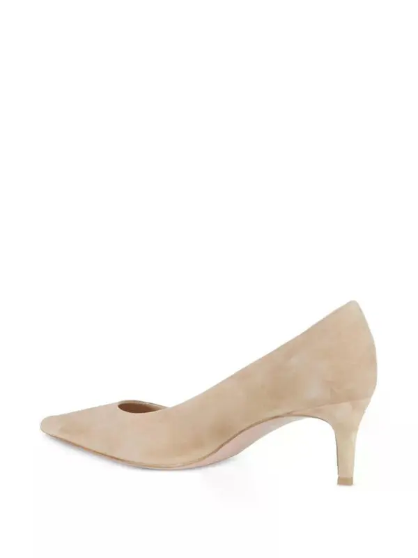 Roberto Festa Pointed-toe Suede Kitten Heel Pumps - Neutrals