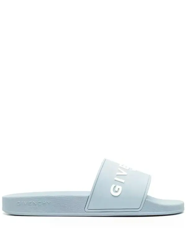 Givenchy Logo-embossed Sliders - Blue