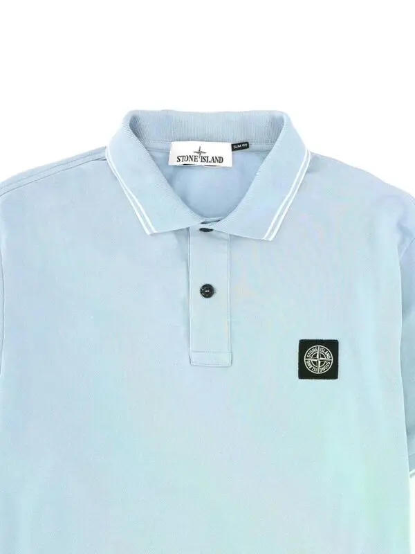 Stone Island 2200010 Organic Cotton Piqué With Stretch Polo Shirt - Blue