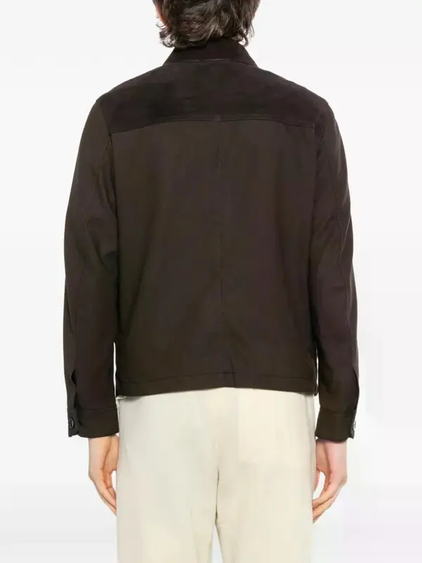 Brioni Collared Leather Jacket