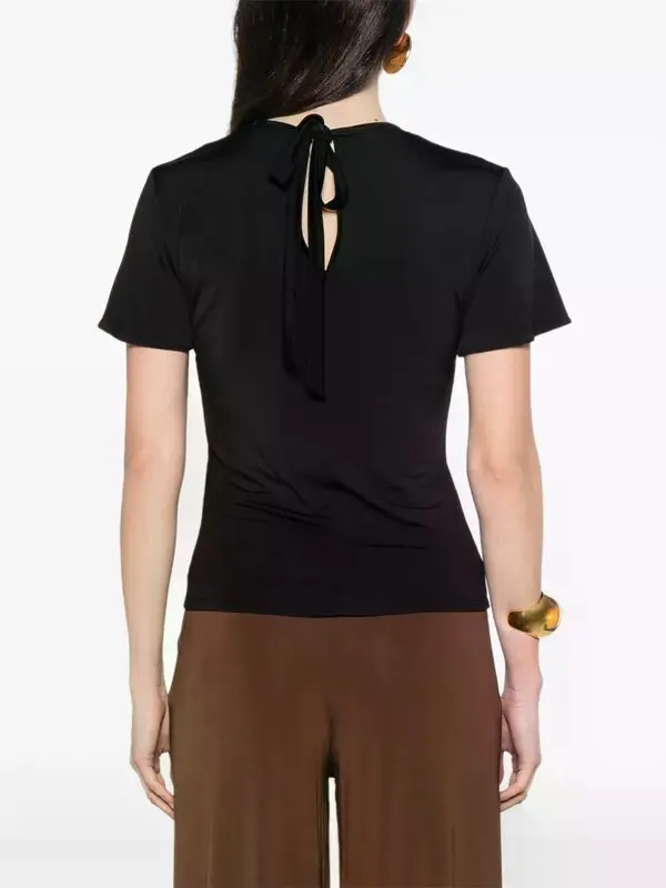 Marella Short-sleeve T-shirt With Rear Tie Detail - Black