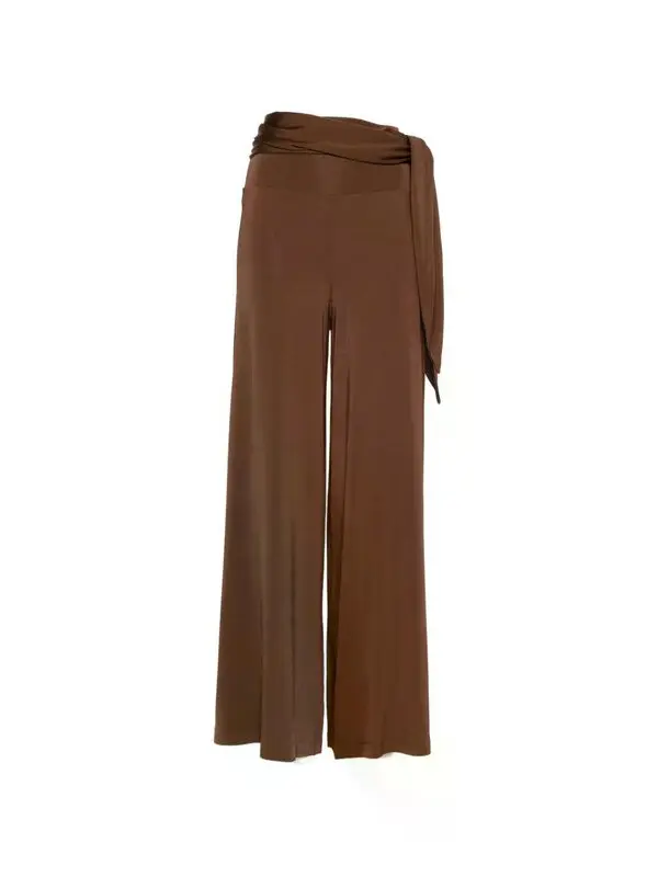 Marella Abete Tie-waist Wide Leg Trousers - Brown