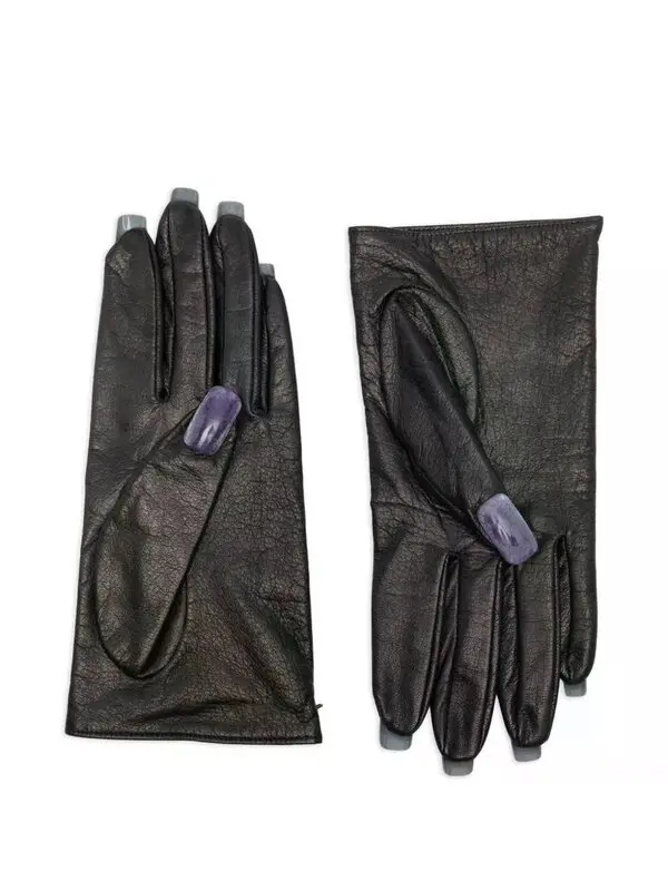 Yohji Yamamoto Leather Five Finger Gloves - Black
