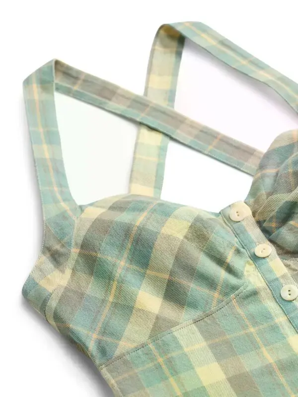 Ralph Lauren Plaid Criss-cross Strap Top