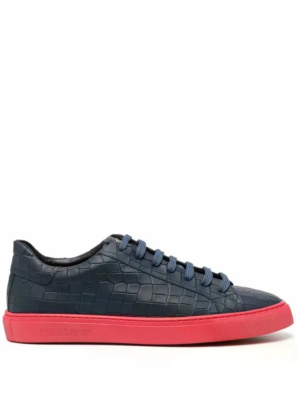 HIDE&JACK Low-top Croc-embossed Leather Sneakers