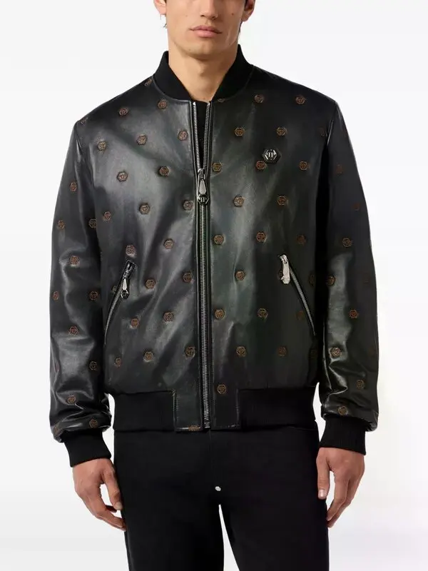 Philipp Plein Monogram Embroidered Bomber Jacket