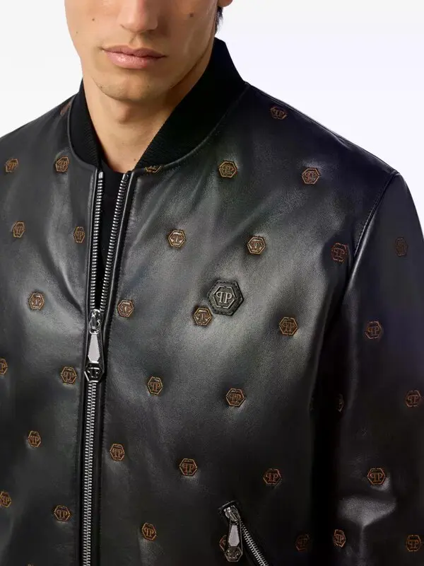 Philipp Plein Monogram Embroidered Bomber Jacket