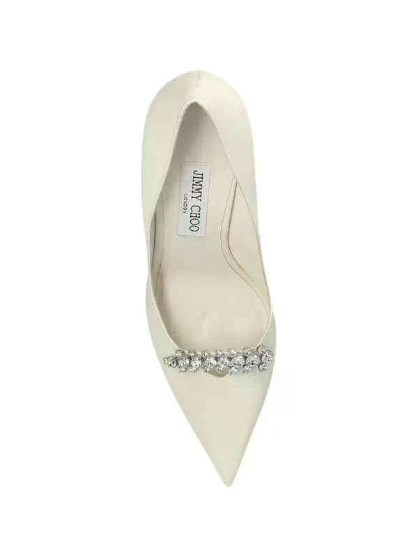 JIMMY CHOO Belinda 90 Crystal-embellished Pumps - White
