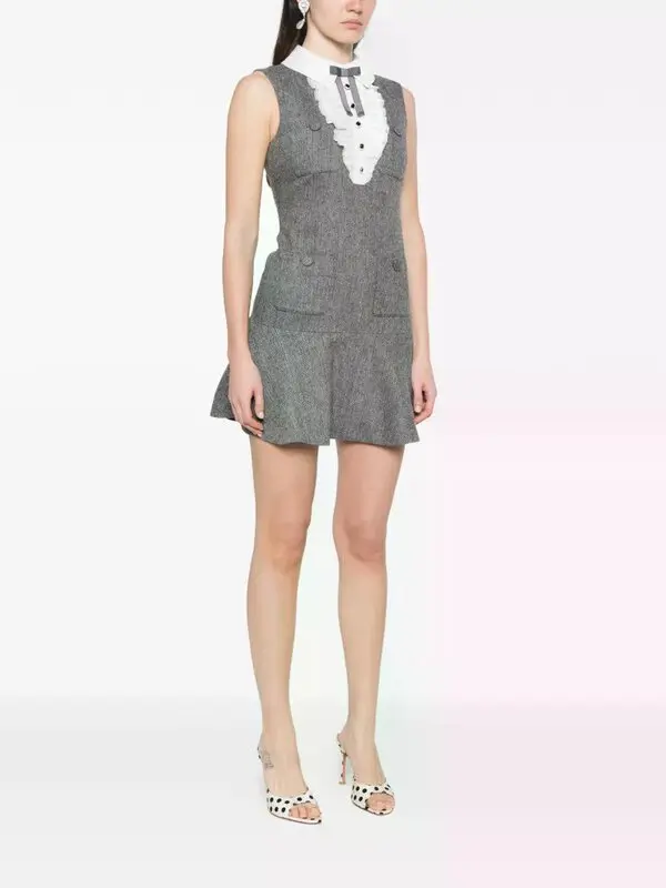 SELF-PORTRAIT Ruffled Collared Mini Dress