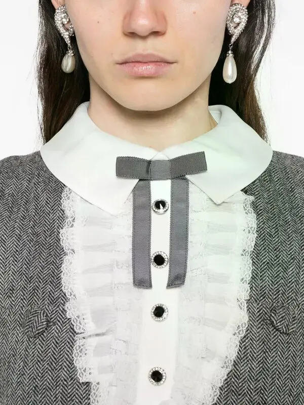 SELF-PORTRAIT Ruffled Collared Mini Dress