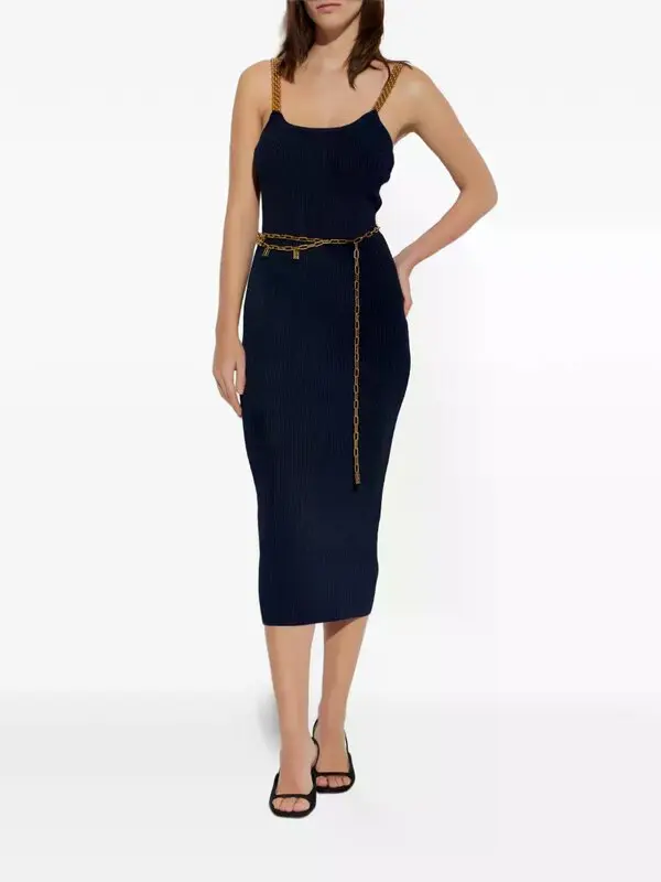 Michael Kors Chain-strap Ribbed Midi Dress