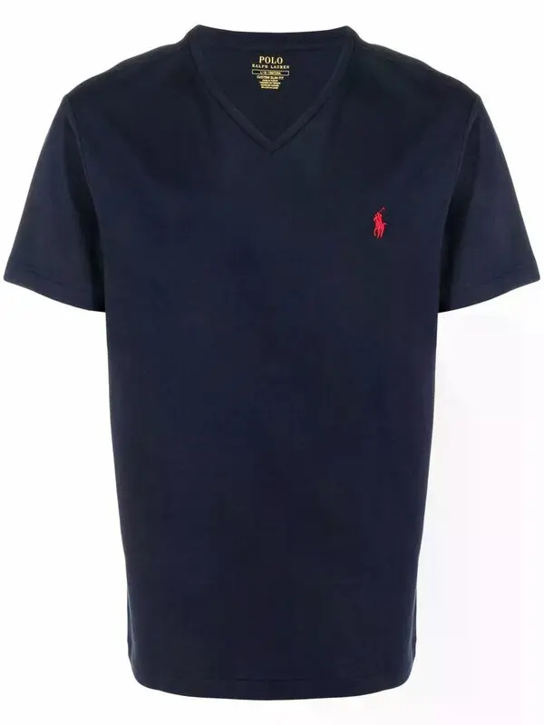 Polo Ralph Lauren V-neck Embroidered Logo T-shirt