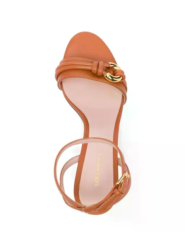 COCCINELLE Knot Leather Sandals - Brown