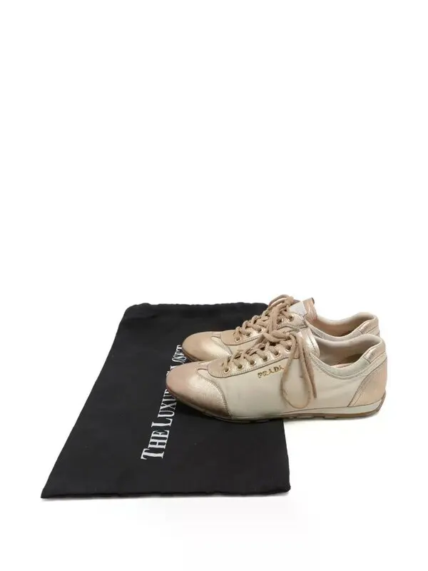 Prada Leather Lace-up Sneakers