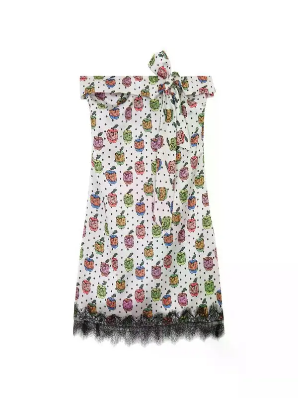 Gcds Printed Mini Dress With Lace Trim