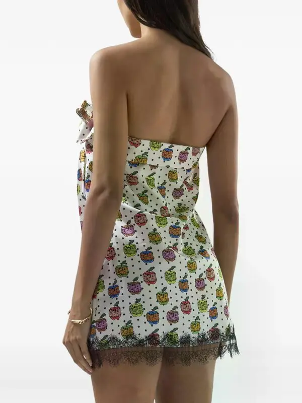 Gcds Printed Mini Dress With Lace Trim