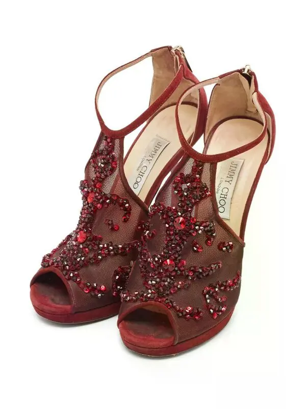 JIMMY CHOO 125mm Beaded Heeled Sandals