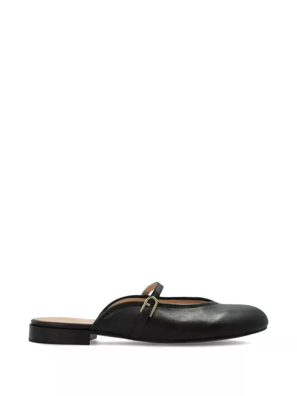 Furla Etoile Leather Mules With Strap Detail
