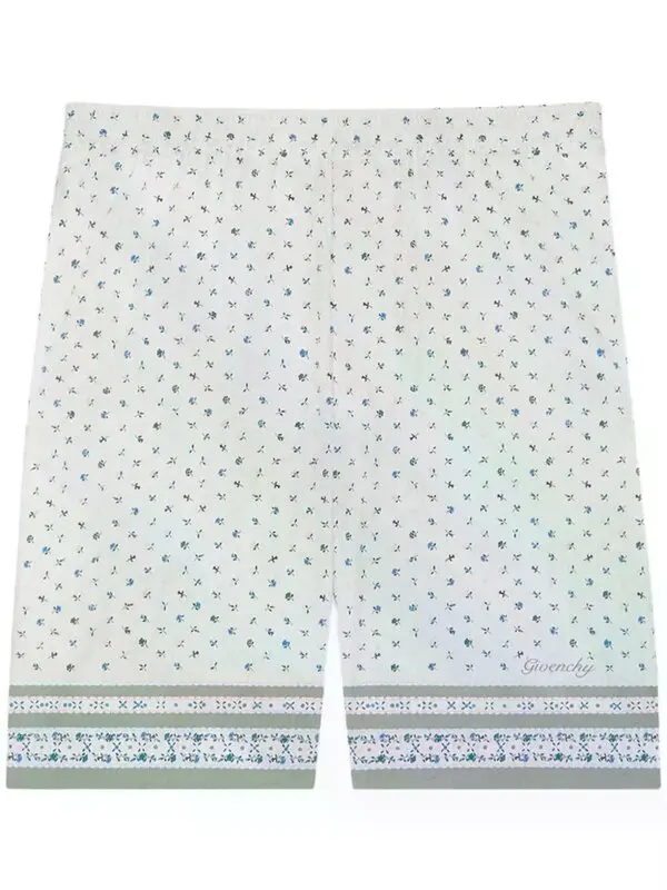Givenchy Cotton Tailored Shorts With All-over Floral Print - Neutrals