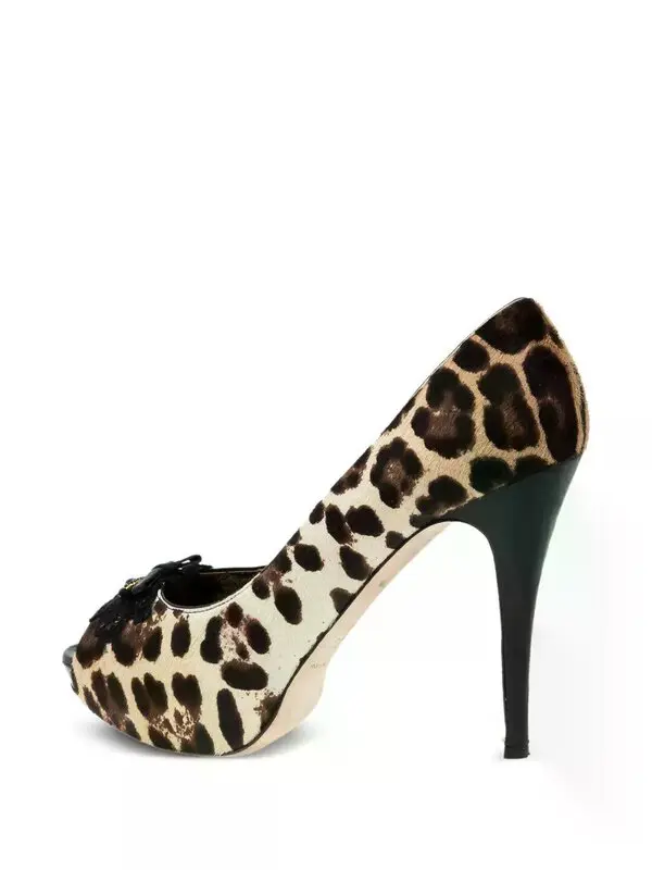 Dolce & Gabbana 120mm Leopard-print Peep-toe Pumps
