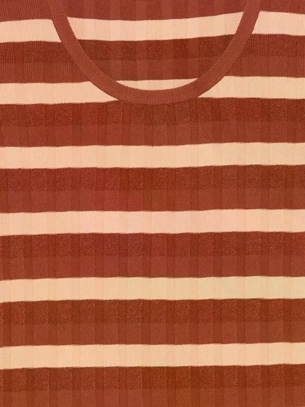 ROBERTO COLLINA Striped Short-sleeve Knit T-shirt - Orange