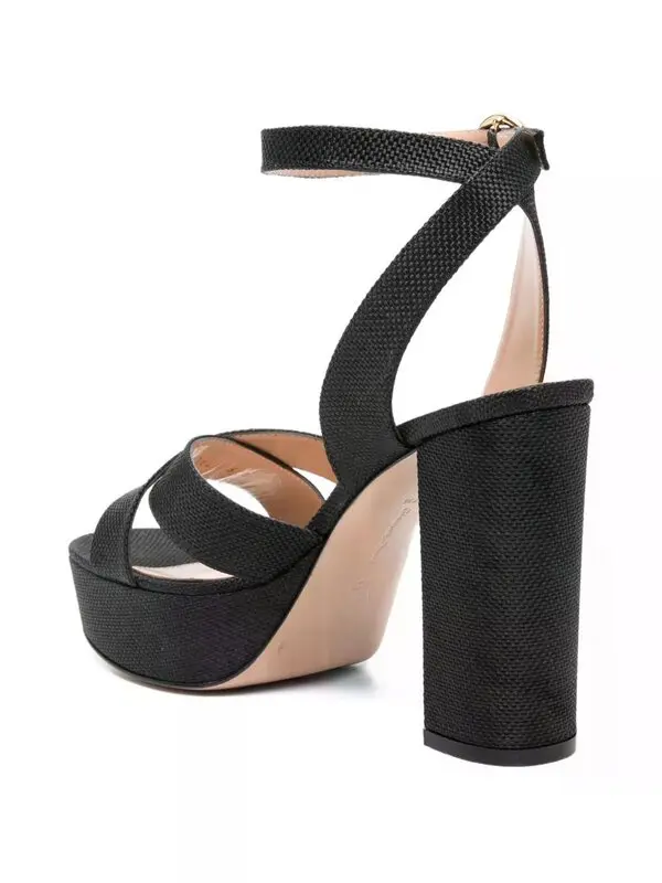 GIANVITO ROSSI Crisscross Platform Sandals - Black