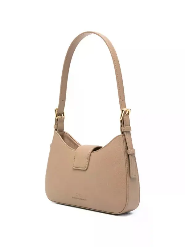 Elisabetta Franchi Small Shoulder Bag With Embellished Charm - Neutrals