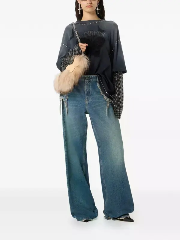 Blumarine Embellished Butterfly Jeans - Blue