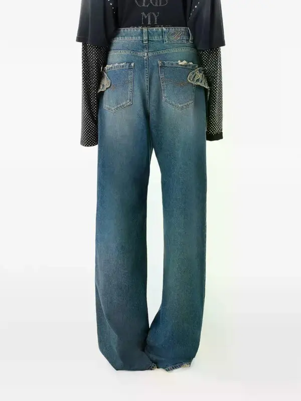 Blumarine Embellished Butterfly Jeans - Blue