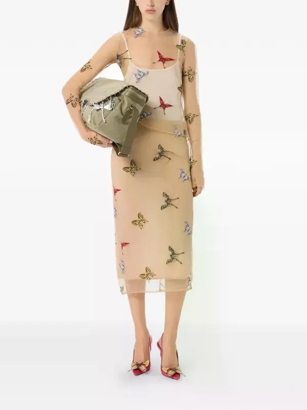 Blumarine Embroidered Tulle Blouse