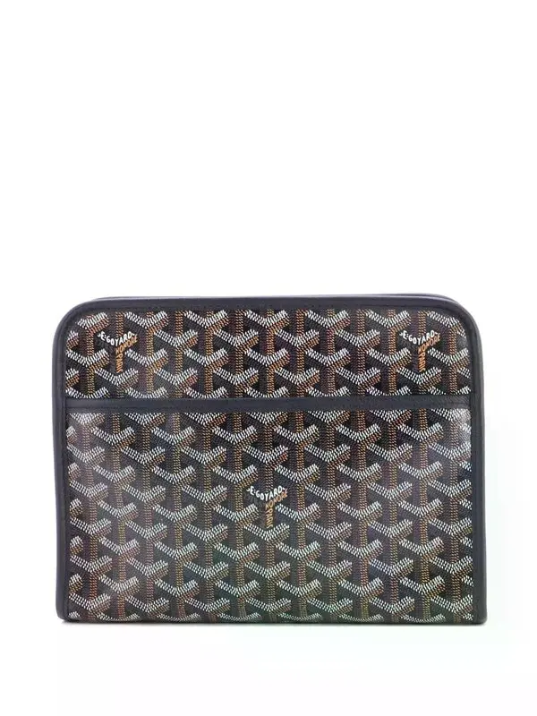 Goyard Jouvence Toiletry Pouch Coated Canvas Mm Clutch Bag - Black