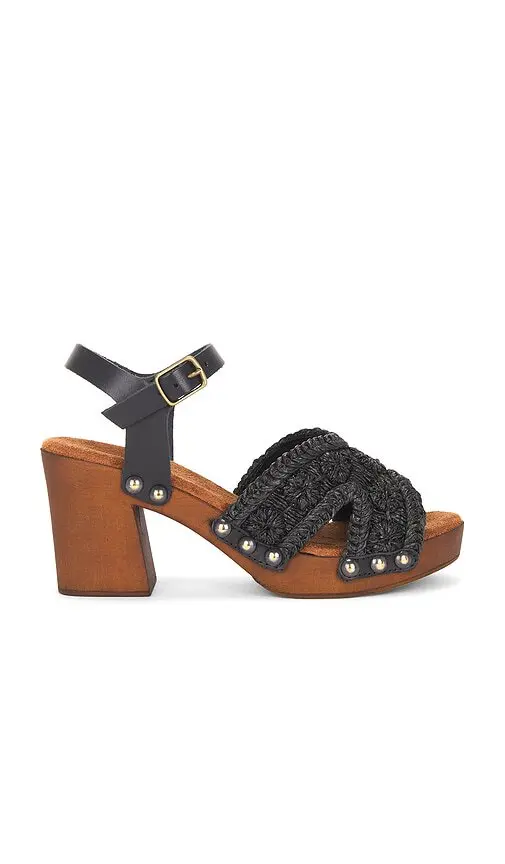 Seychelles Ravenna Raffia Sandal - Black,brown