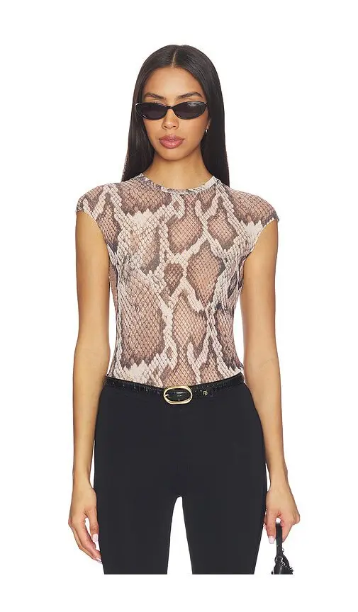 AFRM Nina Mesh Top - Beige