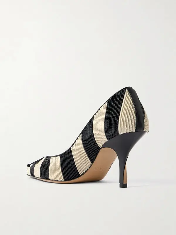 Jacquemus Les Escarpins Tourni Striped Raffia-effect High Heel Pumps - Multi