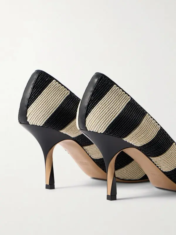 Jacquemus Les Escarpins Tourni Striped Raffia-effect High Heel Pumps - Multi