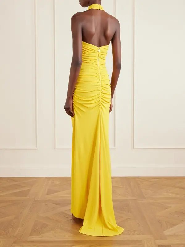 Carolina Herrera Satin Halterneck Gown