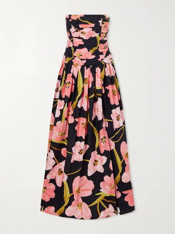 Cara Cara Montreal Strapless Pleated Maxi Dress - Multi