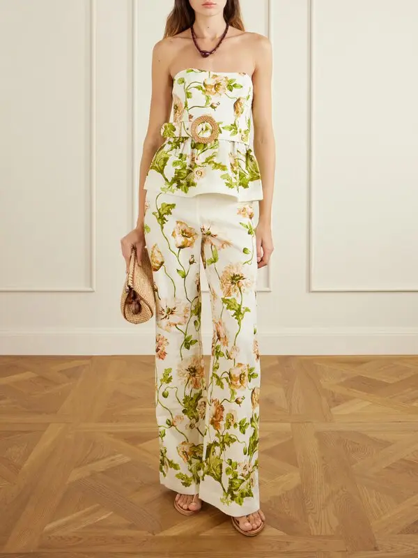Cara Cara Floral-print Linen Wide-leg Trousers - Multi