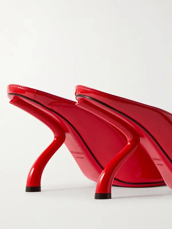 FERRAGAMO Itaca Patent-leather Mules - Red
