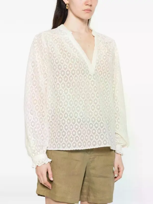 MAISON123 Daniela V-neck Floral Print Blouse