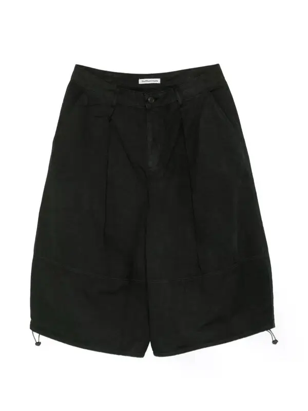 You Must Create Pleated Shorts With Drawstring Hem - Black