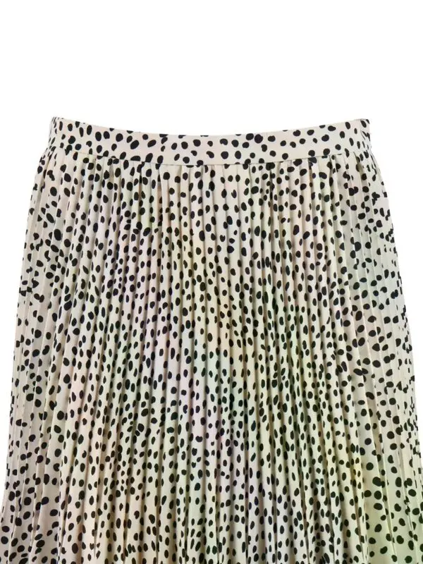 Max Mara Beige Polka Dot Pleated Skirt