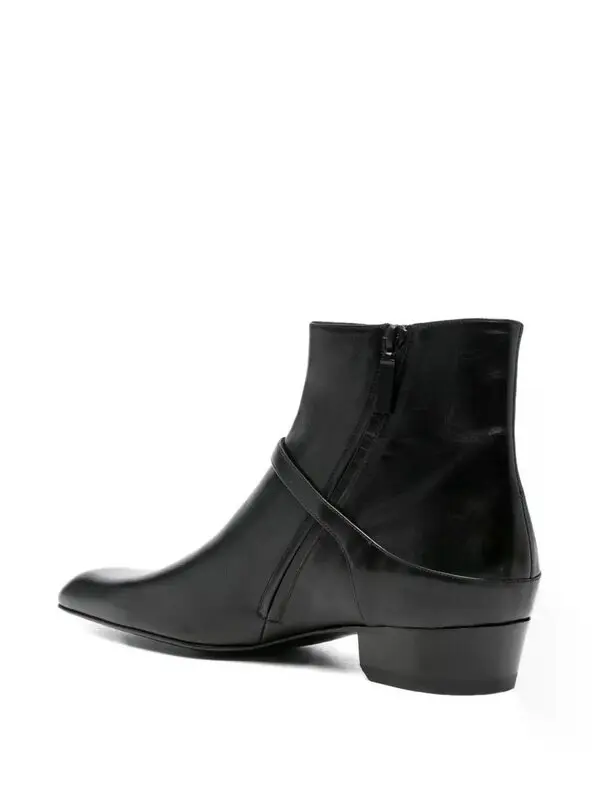 Saint Laurent Augustin Buckled Ankle Boots
