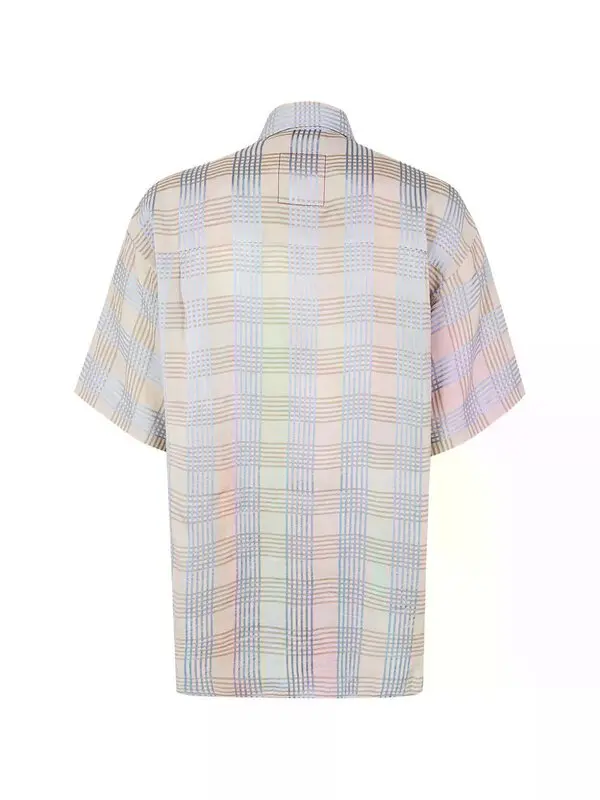 UMA WANG Buttoned Checked Polo Shirt