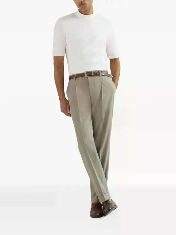 Brunello Cucinelli Pleated Cotton Trousers