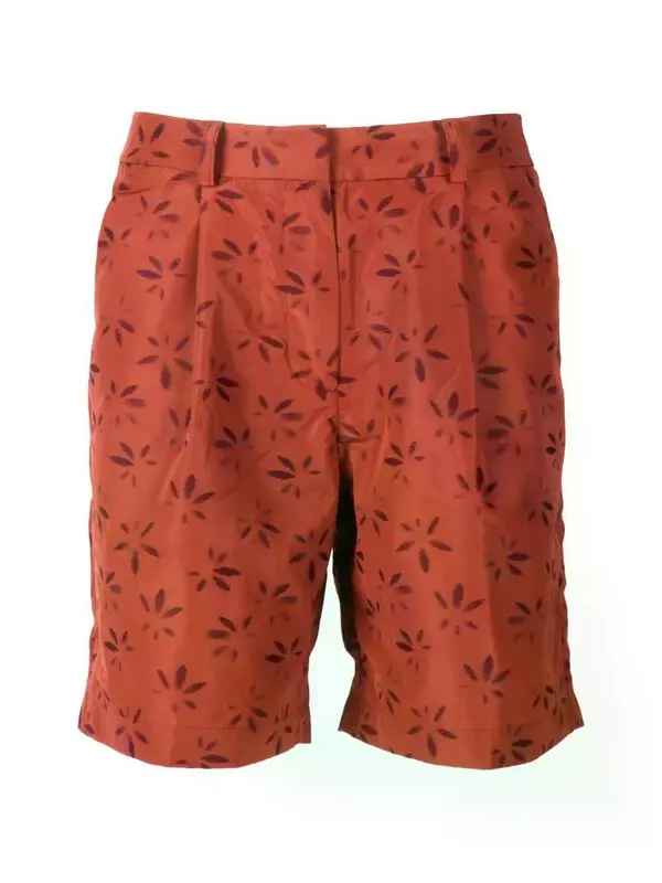 K-WAY Jacquard Floral Print Pleated Shorts