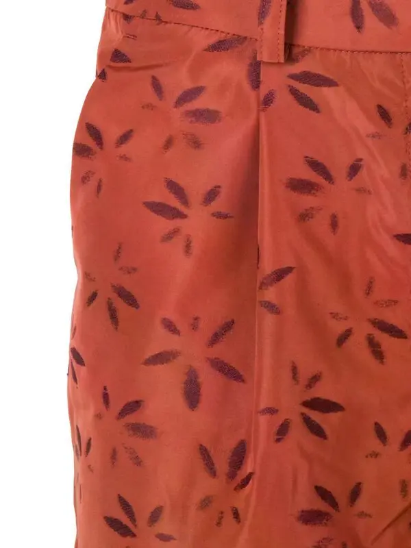 K-WAY Jacquard Floral Print Pleated Shorts