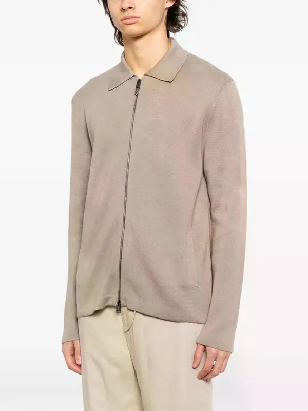Canali Collared Zip-up Jacket
